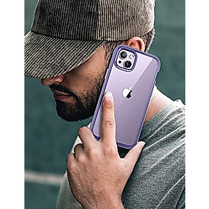 SUPCASE Unicorn Beetle Edge XT Case for iPhone 14 Plus 6.7", with Built-in Screen Protector Slim Frame Clear Protective Case (Purple)