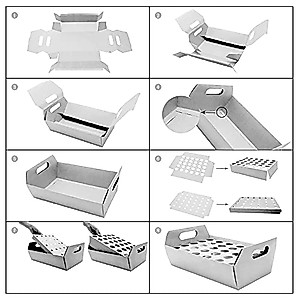 Wedding Confetti Cone Stand Boxes - 30 Holes for 30 Confetti Cones White Cone Stand Tray with kraft Cone Papers (Paper - white)