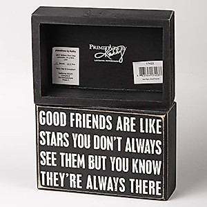 Primitives by Kathy 17423 Box Sign, Good Friends, Wood, 6" x 4"