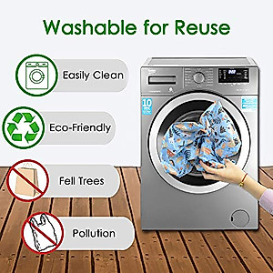 yanyan Foldable Reusable Grocery Shopping Tote Bags, 8 Pack Eco-friendly Large Recycle Shopping Bags Folding to fits in Pocket-Machine Washable