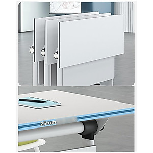 Folding Conference Table, Flip Top Mobile Training Table with Modesty,Storage Layer and Lockable Wheels,Wood Tabletop, Metal Frame (Color : A, Size : 120 * 40 * 75cm)