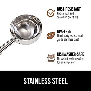 Gorilla Grip Premium Stainless Steel, Spring-Loaded Scoop for Fruit, Cookie and Ice Cream, Easy Squeeze and Clean Release, Comfortable Handle, Medium, 3 TBSP Scooper Size 24, Uniform Portions, Black