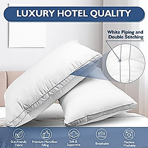 JICUSE Bed Pillows Standard Size Set of 2, Hotel Quality Standard Pillows 2 Pack for Sleeping with Soft Down Alternative Filling, Gusseted Bedding Pillow for Back, Stomach or Side Sleepers, 20" x 26"