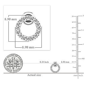Dazzlingrock Collection Round White Diamond Open Circle Stud Earrings for Women (0.33 ctw, Color I-J, Clarity I2-I3) in 925 Sterling Silver in Screw Back