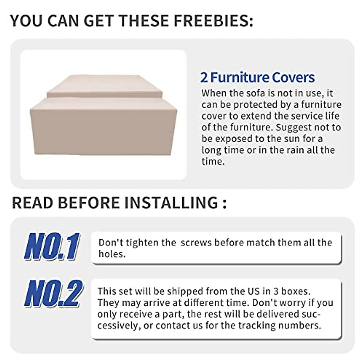 Patio PE Wicker Furniture Set 6 Piece Outdoor Brown Rattan Sectional Loveseat Couch Conversation Sofa Chair with Storage Box and Glass Top Coffee Table, Non-Slip Royal Blue Cushion