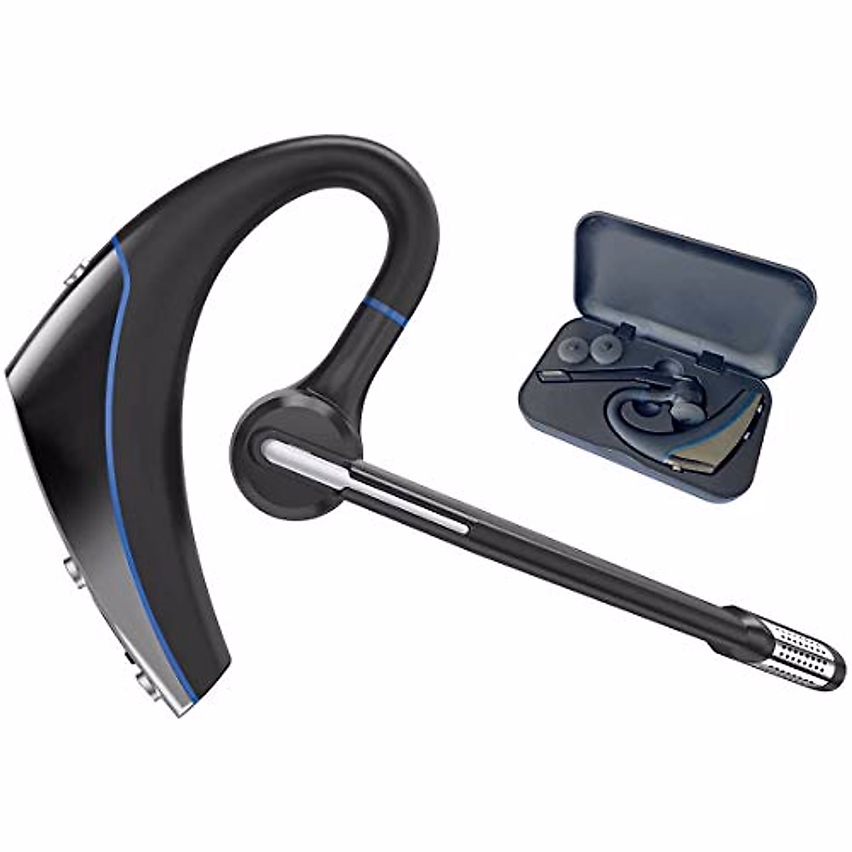 Bluetooth Headset,Wireless Bluetooth V5.0 Earpiece Hands-Free Earphones with Noise Cancellation Mic for Driver/Business/Home/Office/Cell Phones/PC