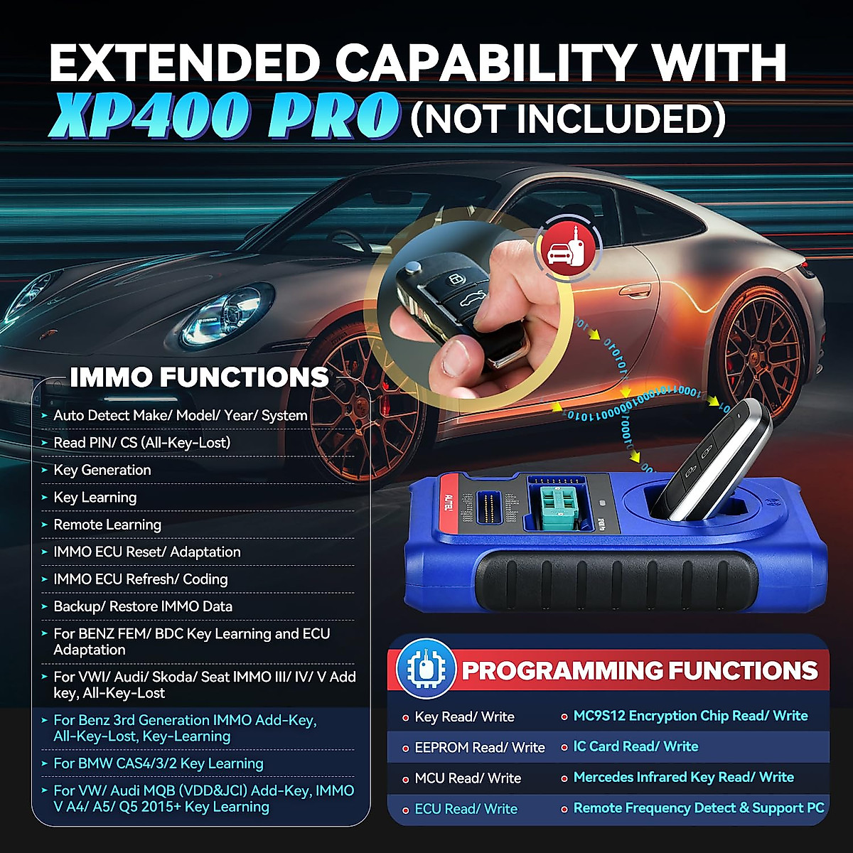 Autel MaxiIM IM508S w/ XP200 Programmer: 2024 Up of IM508 KM100 Key Fob Programming Tool, OS11 4+64G, 2.4&5G, Bidirectional Control 3000+ Test 40+ Reset OE Full Diagnose as MX900 MK900BT FCA AutoAuth