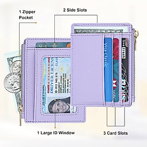 Sodsay Card Case Slim Front Pocket Wallet for Women Credit Card Holder with Keychain(CH Light Purple)