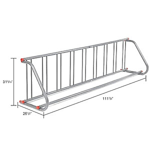 Global Industrial 111" L All-Steel Grid Rack, 9 Bikes, Powder Coated Steel