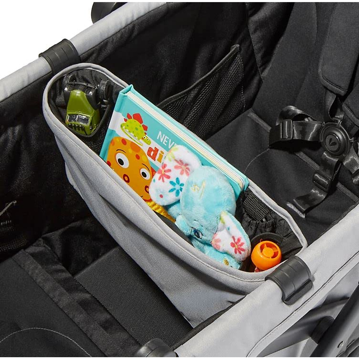 Larktale Caravan Coupe - Compact 2-Seater Stroller Wagon with Small Fold - Adjustable Canopies Included - Gray/Black