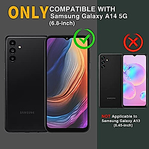 DUOPAL for Samsung Galaxy A14 5G Case, Military Grade Protection Shockproof Case with Tempered Glass HD Screen Protector and Kickstand Compatible with Galaxy A14 5G Phone 6.8 Inch (Blue)