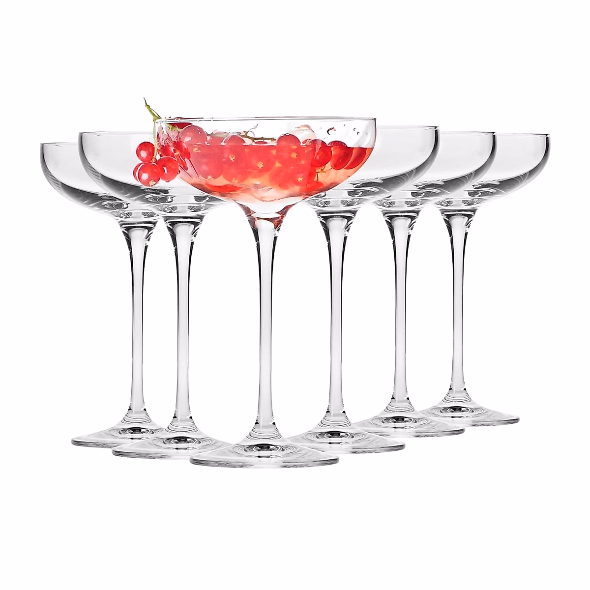 Krosno Champagne Coupe Glasses | Set of 6 | 8.1 oz | Harmony Collection | Perfect for Home Restaurants and Parties | Suitable for Serving Sparkling Wine | Dishwasher Safe | Gift Idea | Made in EU