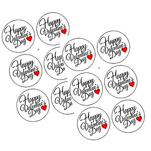 CakeSupplyShop Item#HH2-120ct Happy Day Valentine's Red Heart Elegant Party Favor Stickers Envelope Seals