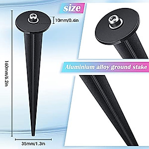 Zhengmy 8 Packs Threaded Spike Flood Light Ground Stake Metal Replacement Stakes for Solar Lights Outdoor LED Solar Light Stakes with 8 Hex Screws for Gardens Yard Path Lawn 6.3 Inches