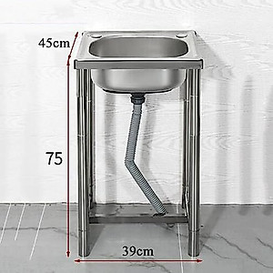 Household Commercial Sink With Stand Washbasin Washbasin, Can Be Used For Balcony Washbasin (Size : 39 * 45 * 75cm)