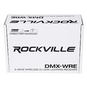 Rockville 2.4GHZ Wireless DJ Receiver w/ 9 Hour Rechargable Battery (DMX-WRE),Black