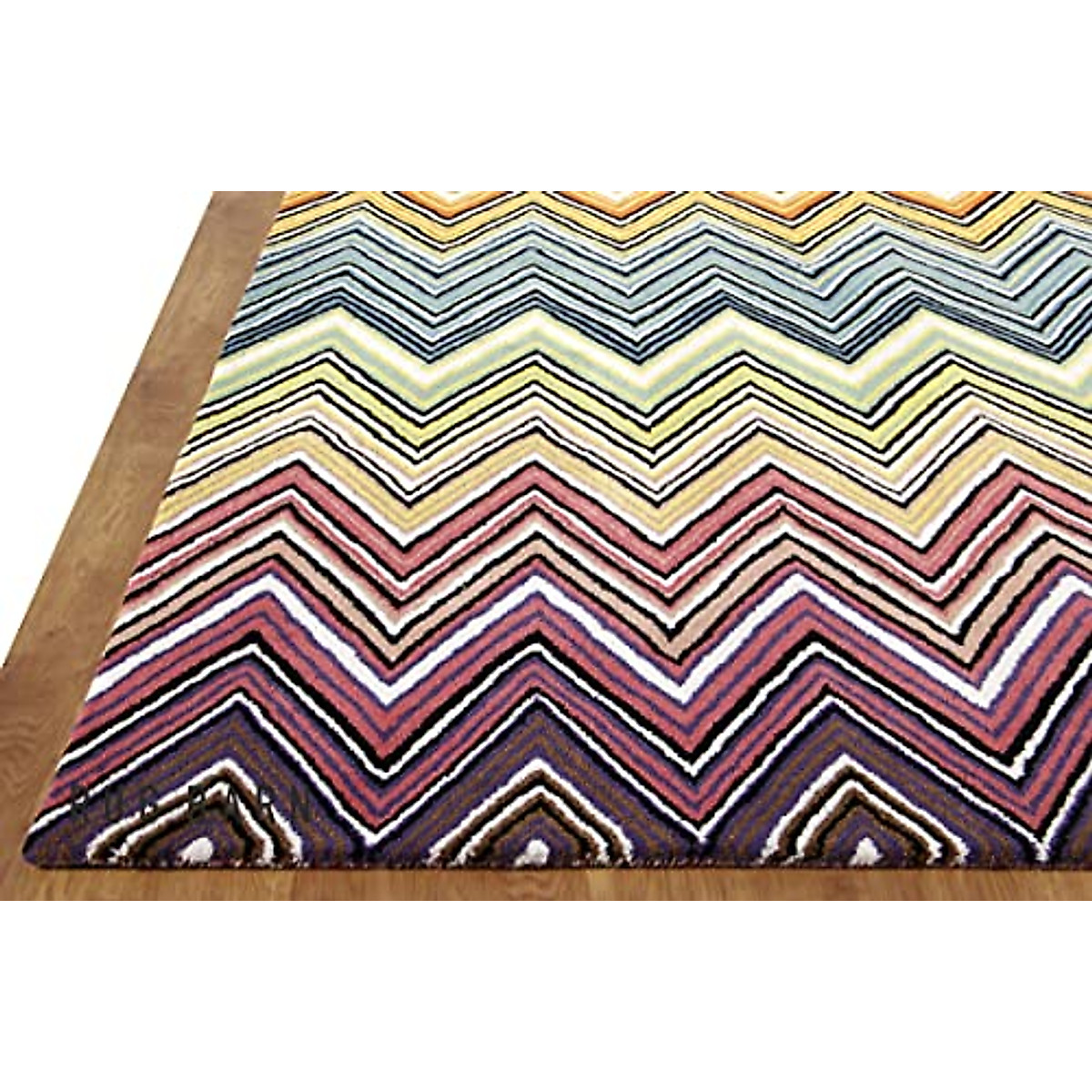 Magic Zig Zag 5' X 8' Feet Multi Color Hand Tufted Modern Style 100% Wool Area Rug/Carpet