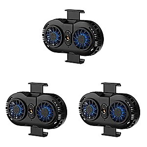3pcs Gaming Heat Semiconductor Radiator to for Vlog Live Device Inches Smartphone Fan Cooler- Compatible Cell Chip Phone Semi-Conductor Black Pone Cooling Outdoor Streaming Sink