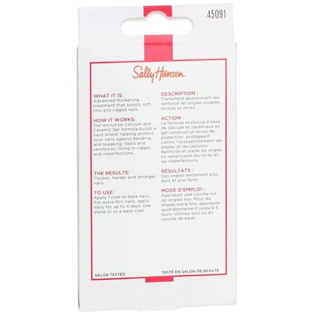 Sally Hansen Miracle Nail Thickener™, Nail Strengthener, Includes Calcium and Ceramic Gel Formula