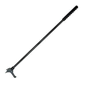 Fierywater 40-Inch Long Fire Poker-One Piece with Large Rubber Handle Fireplace Tools, Anti-Rust Black Coated for Fire Pit - Indoor and Outdoor Campfire Use