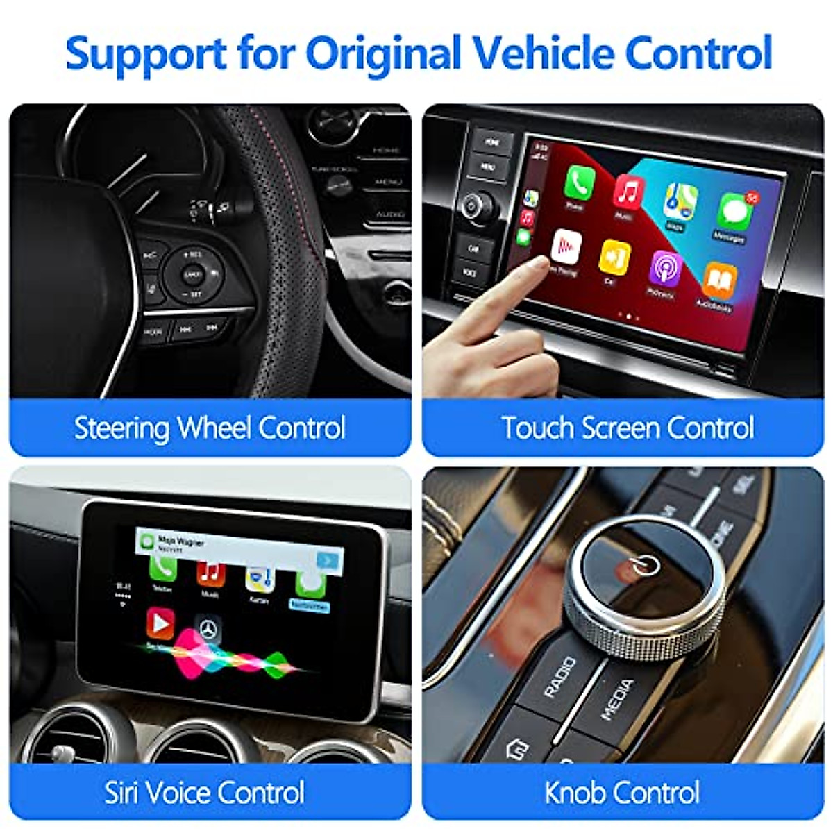 Wireless CarPlay Adapter, Auformer 2023 Apple Carplay Wireless Dongle for iPhone - Plug & Play, 5.8Ghz WiFi, Easy to Install, Free Online Update, Carplay Wireless Adapter for OEM Wired CarPlay Cars