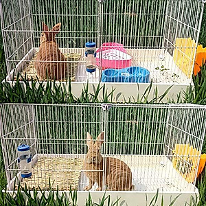 PINVNBY 6 Pack Rabbit Grass Mat, Bunny Natural Straw Woven Bed, Small Animal Cages Hay Nest Sleeping, Chewing, Nesting and Toys for Guinea Pig Hamster and Rat Bed Mat