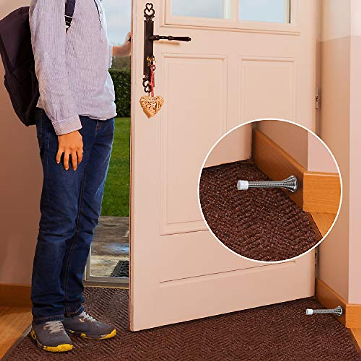 Door Stop Bumper Tips 0.39 Inch Door Rubber Stop Bumper Replacement Stopper Tips Caps for Door and Wall Protection, White (20 Pieces)