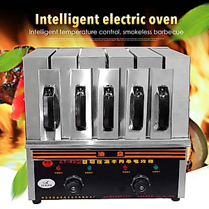 Commercial Electric BBQ Grill, 3600W Smokeless 50 Skewers Grill Oven Machine, 5 Groups Kebab Rotisserie Making Skewers Oven with Adjustable Temperature, for Garden Picnic Camping Indoor Outdoor