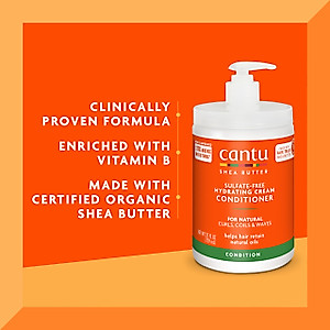 Cantu Sulfate-Free Hydrating Cream Conditioner with Shea Butter for Natural Hair, 25 fl oz
