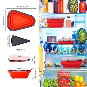 CRIVERY Pizza Box - Reusable Pizza Storage Containers with 5 Microwave Trays - For Organization and Space Saving - BPA Free, Microwave Safe, Dishwasher Safe (Black)