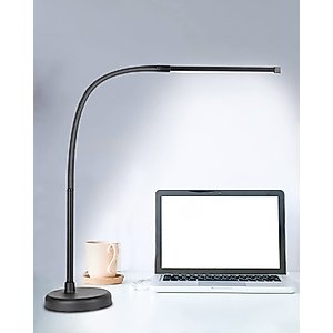 CIVHOM LED Desk Lamp, Swing Arm Architect Task Lamp with Long Flexible Gooseneck, 3 Color Modes, and USB Adapter, Dimmable Desk Light for Home/Office/Drafting/Reading/Piano