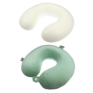 VOCOSTE U Shaped Memory Foam Pillow, Neck Pillow Cushion, Home Travel Office Pillow Cushion, Green