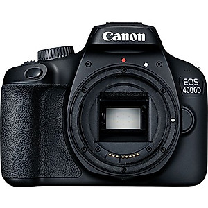 Canon EOS 4000D DSLR (Body Only) with Starter Accessory Bundle - Includes: SanDisk Ultra 64GB SDXC, Digital Flash, Extended Life Replacement Battery, Water Resistant Gadget Bag & More