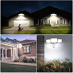 Lightdot LED Security Lights，3800LM 5000K Motion Sensor Light Outdoor, 360° Adjustable (Black)