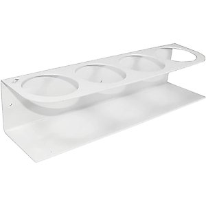 TrippNT 50157 White Acrylonitrile Butadiene Styrene Quadruple Bottle Holder, Stores 4 Bottles of 500mL, 4.25" Diameter x 15" Width x 3.25" Height