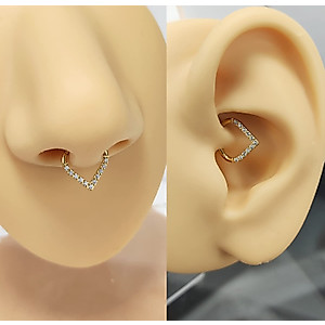 MeiziQL 3Pcs Septum Rings 16G Teardrop Septum ring 316L Surgical Steel Daith Conch Rook Tragus Cartilage Earrings Hypoallergenic Piercing Jewelry for Women Men 8mm (CZ Teardrop Gold)