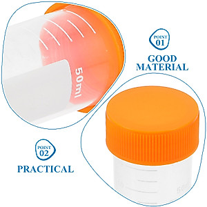 iplusmile Centrifuge Tubes Plastic Vial, 50ml Polypropylene Centrifuge Tube Flat-Bottom Tube Containers with Screw Cap for Laboratory Lab School Educational, 50pcs