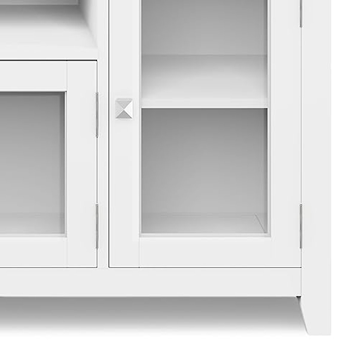 SIMPLIHOME Cosmopolitan SOLID WOOD 72 inch Wide Contemporary TV Media Stand in White For TVs up to 80 inches for the Living Room and Entertainment Center