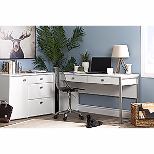 South Shore 1-Door Office Storage Unit with File Drawer, Pure White