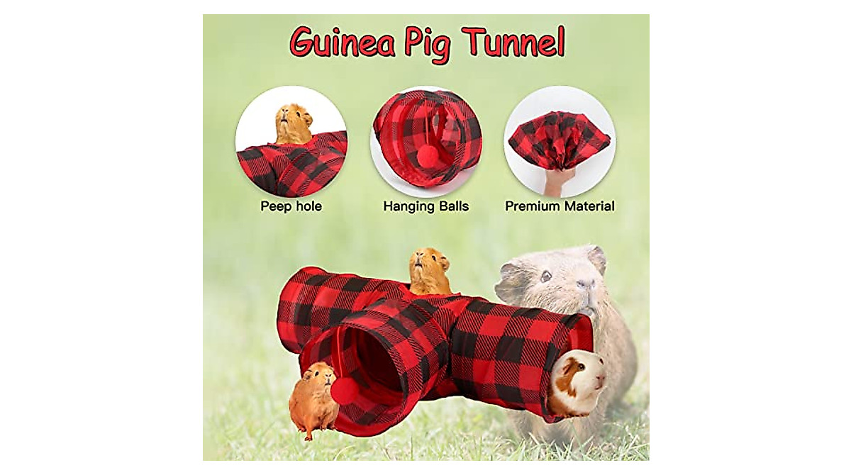 YUEPET Guinea Pig Tunnel and Tube Collapsible 3 Way Guinea Pig Hideout ...