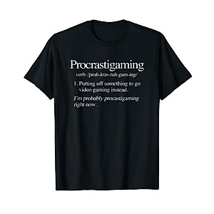 Procrastigaming Definition Funny Gamer Teen Boys Cool Gaming T-Shirt