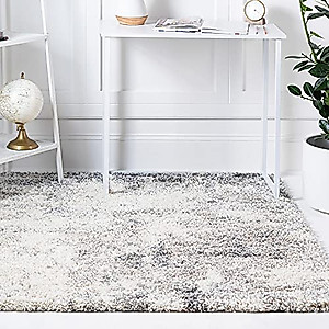 Rugs.com Soft Touch Shag Collection Square Rug – 8 Ft Square Pebble Gray Shag Rug Perfect for Living Rooms, Kitchens, Entryways
