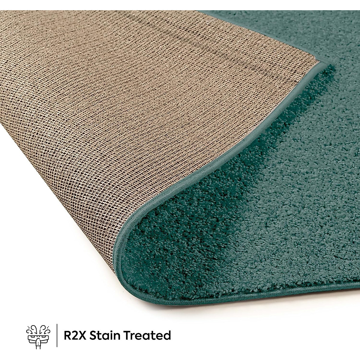 Ambiant Saturn Collection Solid Color Area Rugs Teal - 6' x 9' Rectangle, Indoor, Stain Resistant, Perfect for Living Room, Bedroom, Dining Room, Entryway, Doorway, Pet & Kids Friendly Rug, Wedding