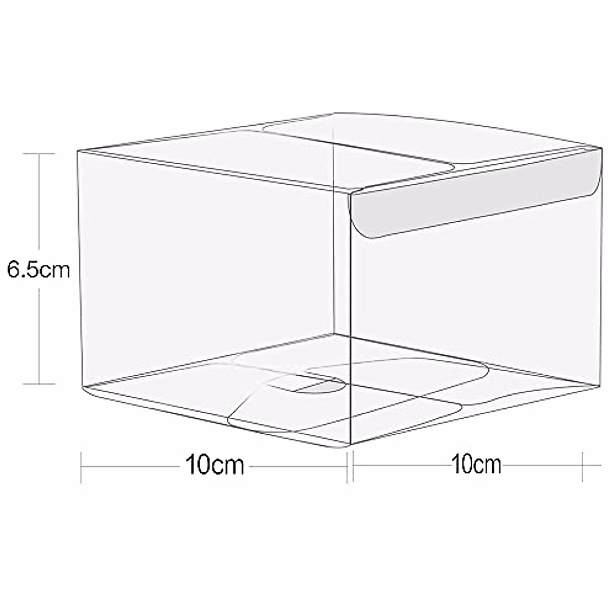 Oomcu 40 Pack Clear PET Plastic Boxes,Transparent Favor Candy Bakery Mini Cake Cookie Donut Dessert Macaron Pastry Gift Packaging Box Container for Wedding Baby Shower Birthday Party(4" x 4" x 2.5")