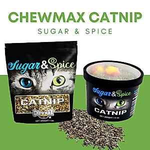Chewmax Sugar & Spice Catnip for Cats and Kittens - 5 Pound Bulk Bag | 100% All Natural Organic Dried Cat Nip | No Preservatives, Maximum Potency, Grown & Harvested in USA