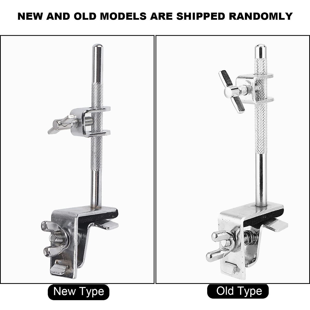 Eujgoov Cowbell Holder, Removable Standard Drum Cowbell Mount Holder Jazz Drum Kit Hoop Mounted Cowbell Clamp