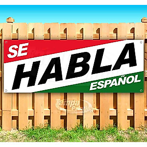 Se Habla Espanol Banner 13 oz | Non-Fabric | Heavy-Duty Vinyl Single-Sided With Metal Grommets