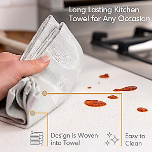 MU kitchen Towel MUkitchen 100% Cotton Jacquard Woven Dishtowel, 20 by 30-Inches, Eat Local – Set of 2