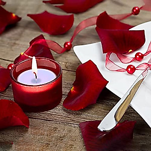 Kenking Lotus Scented Tealight Candles, 30 Pack Soy Wax Light Blue Tea Lights in Clear Cup, 4-5 Hour Burn Time for Dinner Table, Halloween Christmas and Holiday