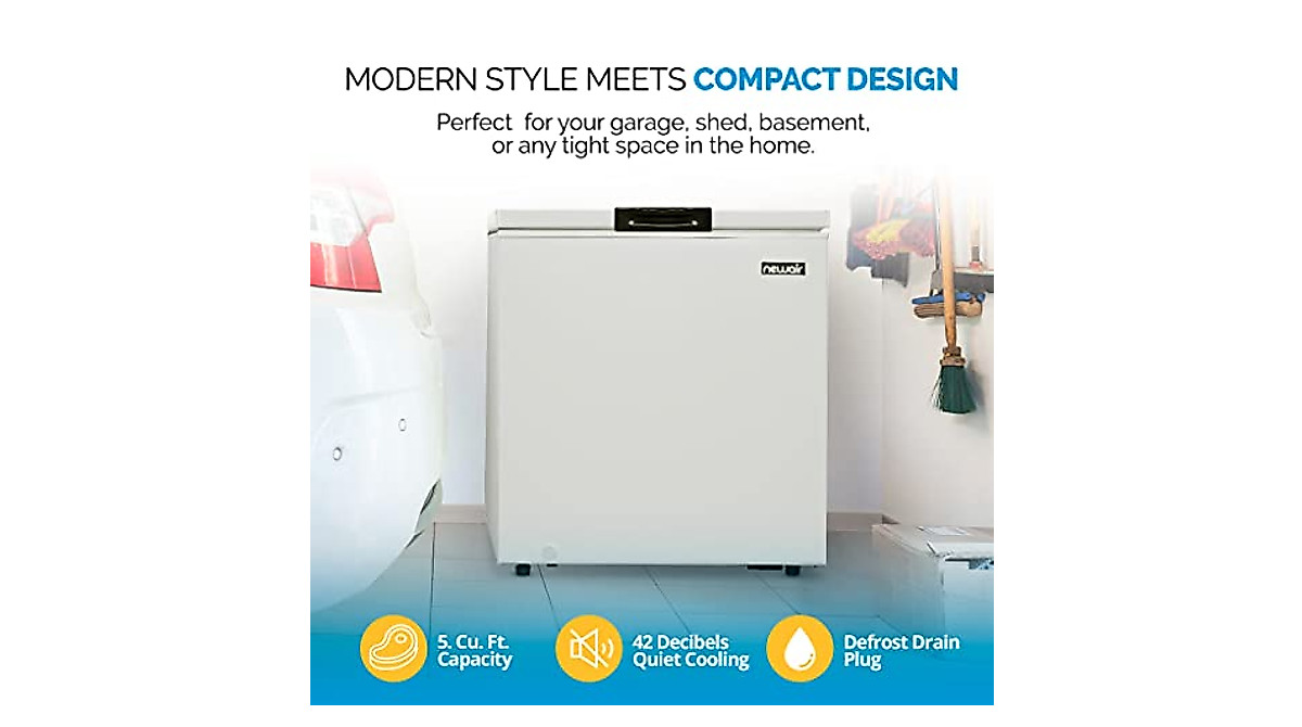Newair 5 Cu. Ft. Mini Deep Freezer with Digital Control